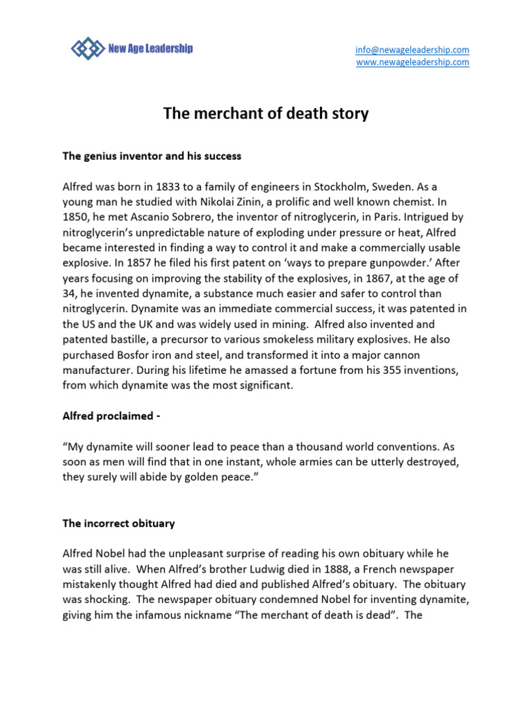 The Merchant of Death Story | PDF | Nobel Family | Science