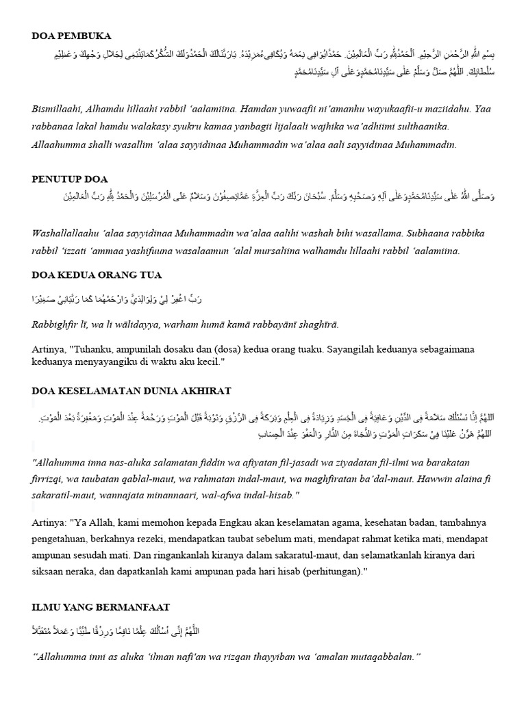 Hapalan Doa Sehari-Hari | PDF