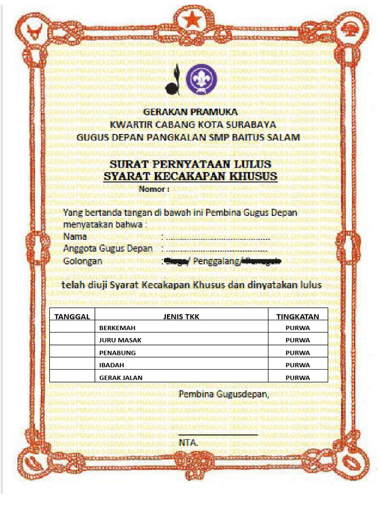 Sertifikat TKK | PDF