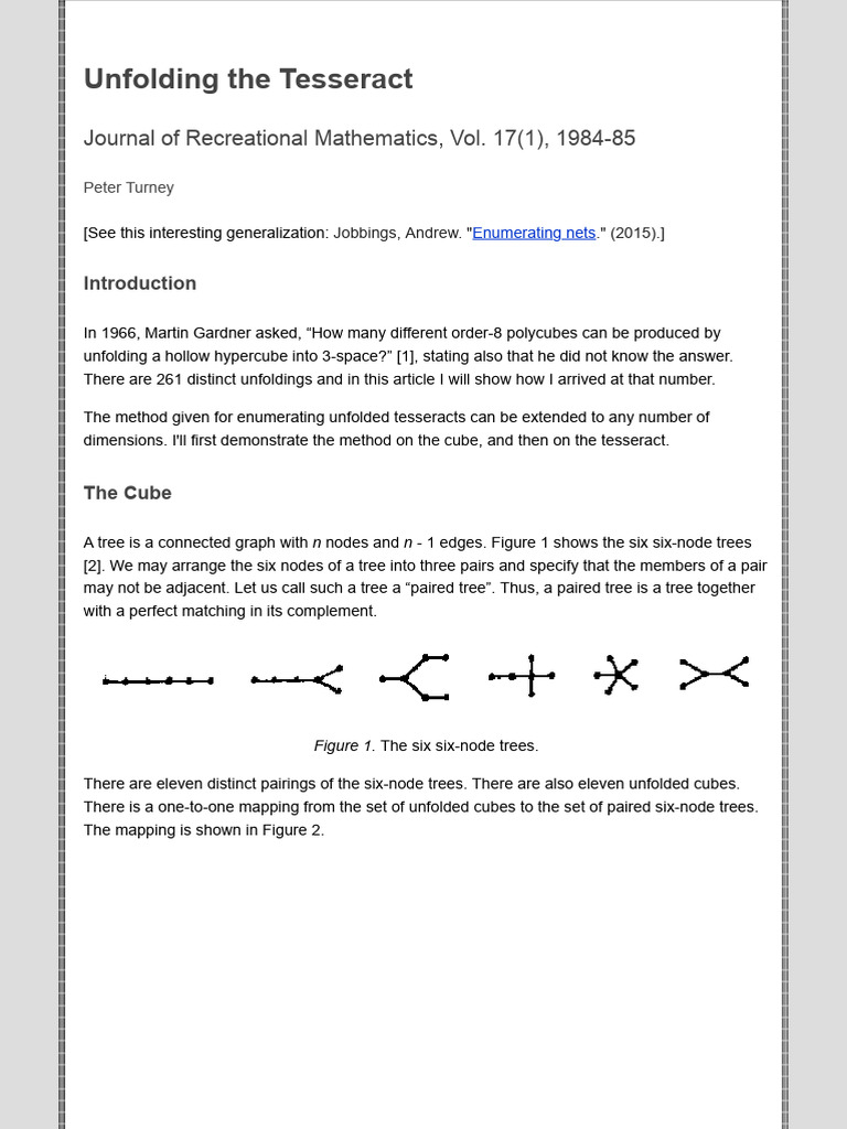Unfolding The Tesseract | Download Free PDF | Vertex (Graph Theory ...