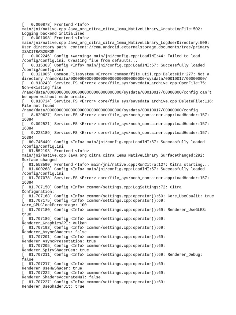 Citra Log - Txt.old | PDF | Computing Platforms | Operating System Families