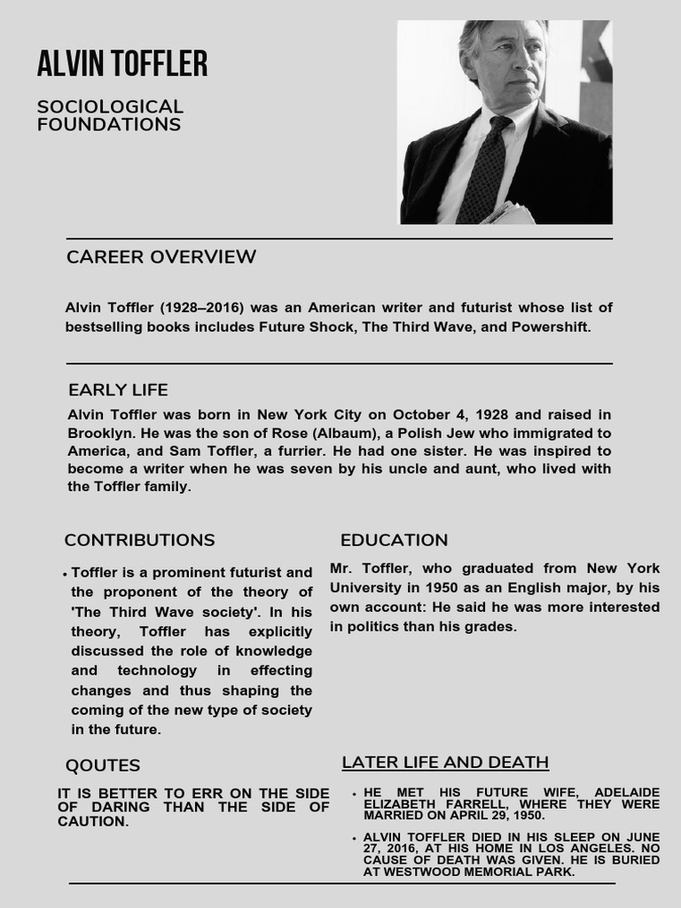 Alvin Toffler: Futurist Biography | PDF