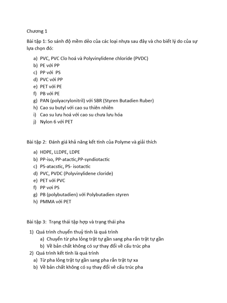 Bài Tập Hoá Lý - C1 | PDF