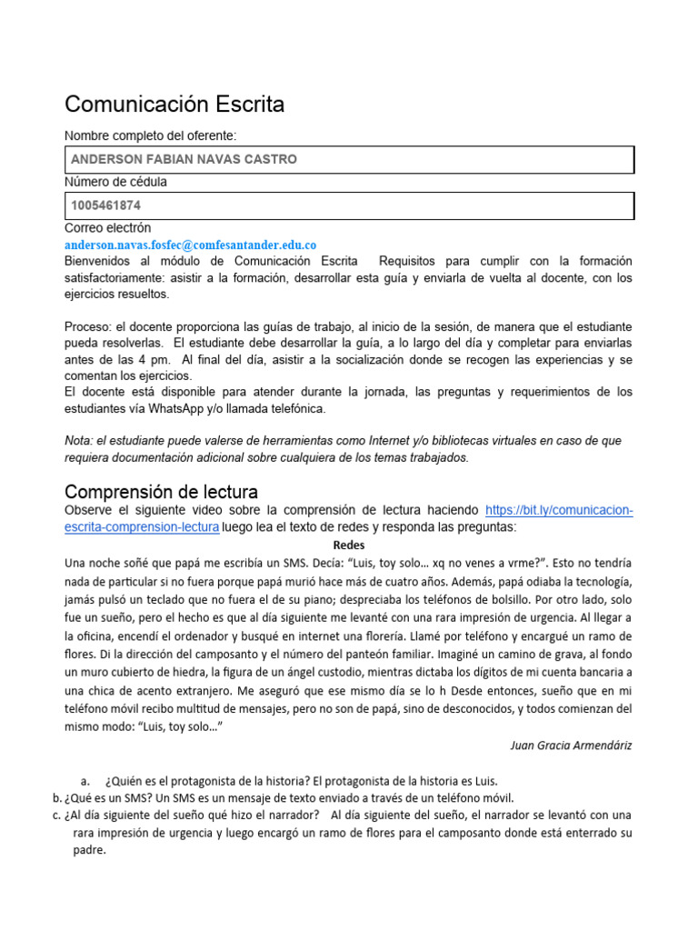 Comunicación Escrita: Guía y Ejercicios | PDF | Arroz | Puntuación