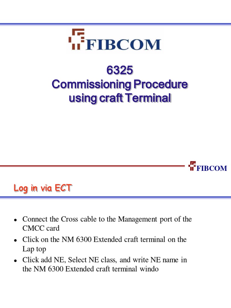 FIBCOM D-Commissioning Procedure | PDF | Icon (Computing) | Menu (Computing)