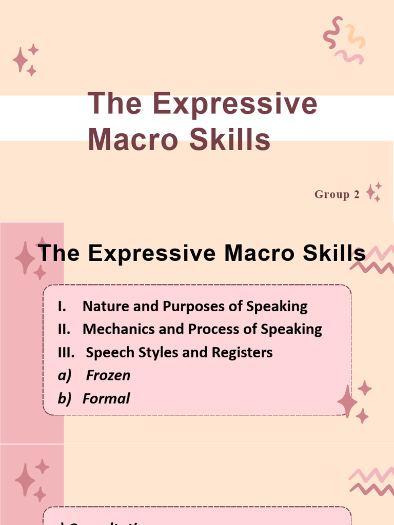 Expressive Macro Skills in Speaking | PDF | Human Voice | Larynx
