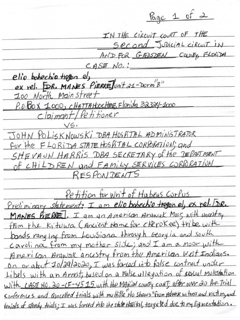 Manes Pierre Vs John Polisknowski DBA Hospital Administrator FLORIDA ...