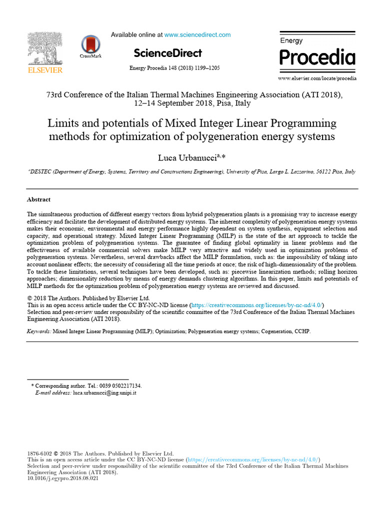 Milp Advantage | PDF | Linear Programming | Cogeneration Milp Advantage | PDF | Linear Programming | Cogeneration
