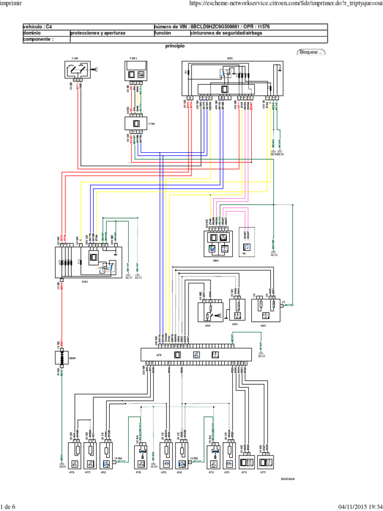 Circuito Airbag de Citroen C4 | PDF