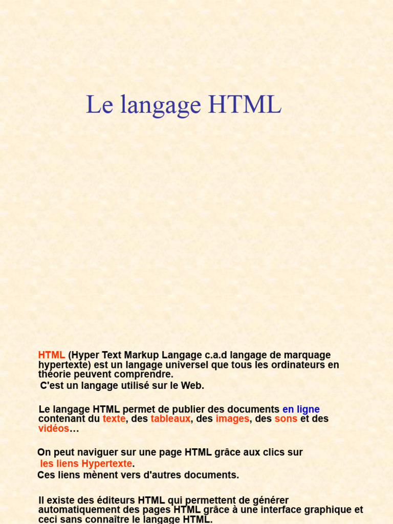 HTML | PDF | Html | Langage de balisage
