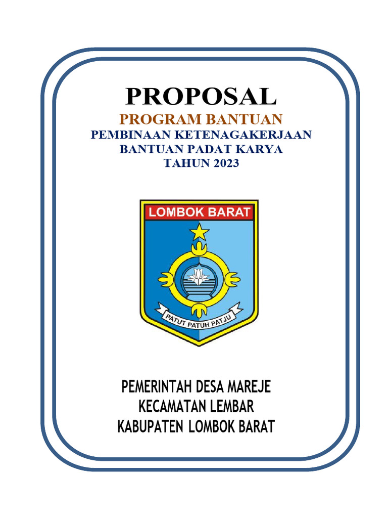 Proposal Padat Karya NAKER | PDF