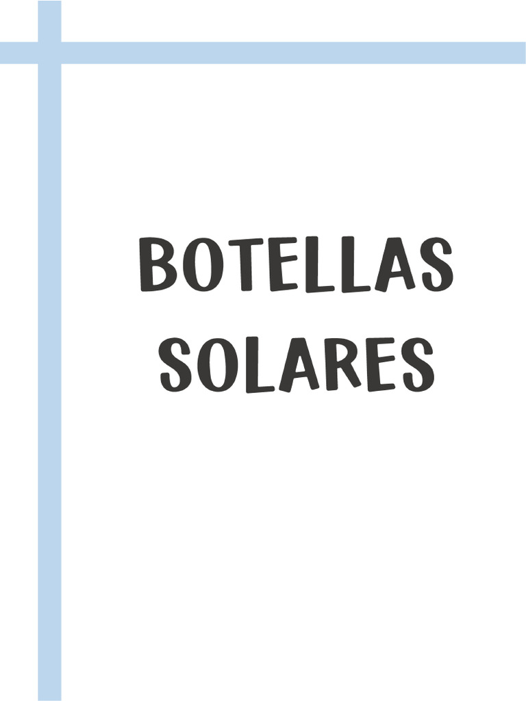 Lámpara Solar Ecológica con Botella | PDF | Agua | Vela