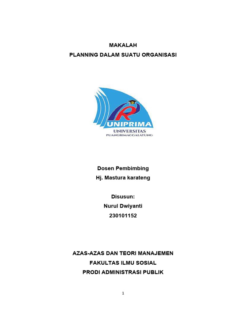 Makalah Azas Dan Teori Manajemen | PDF Makalah Azas Dan Teori Manajemen | PDF