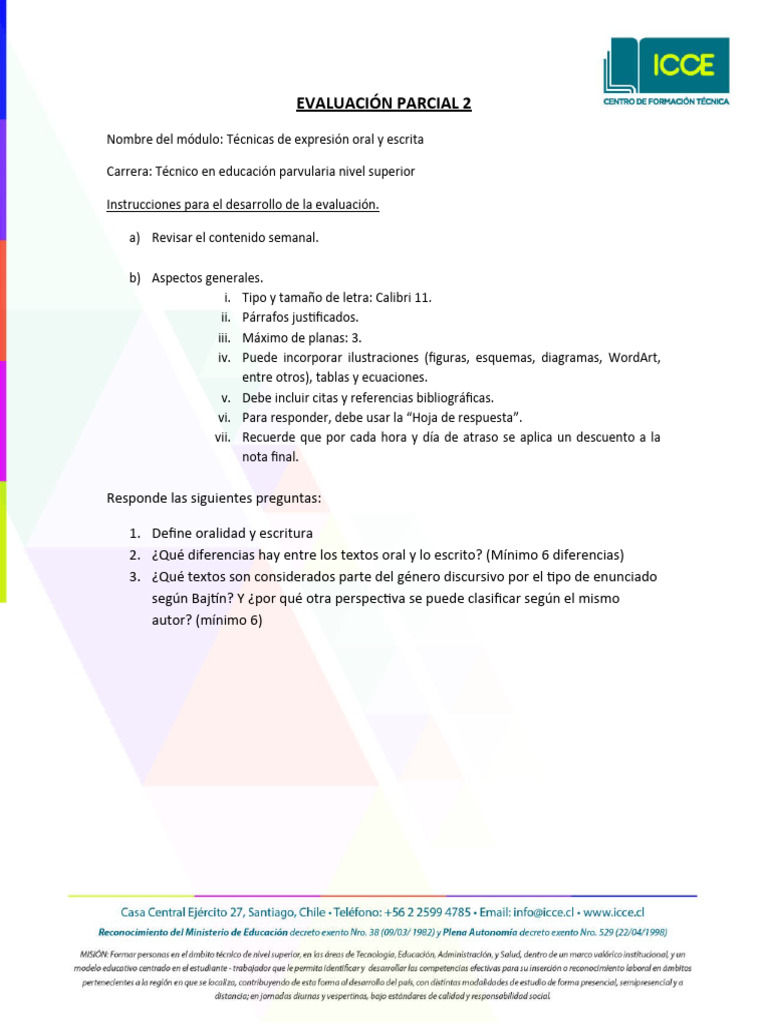 B EVALUACIÓN PARCIAL 2 tecnicas de expresión oral y escrita | PDF | Comunicación humana