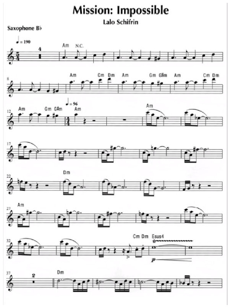 MISSÃO IMPOSSIVEL BASE GM Sax Soprano C | PDF