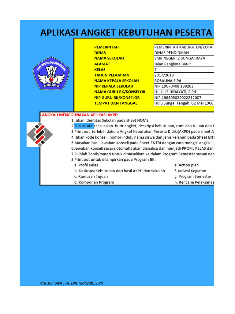 APLIKASI AKPD SMP-MTs KLS 7 - Contoh Jadi | PDF