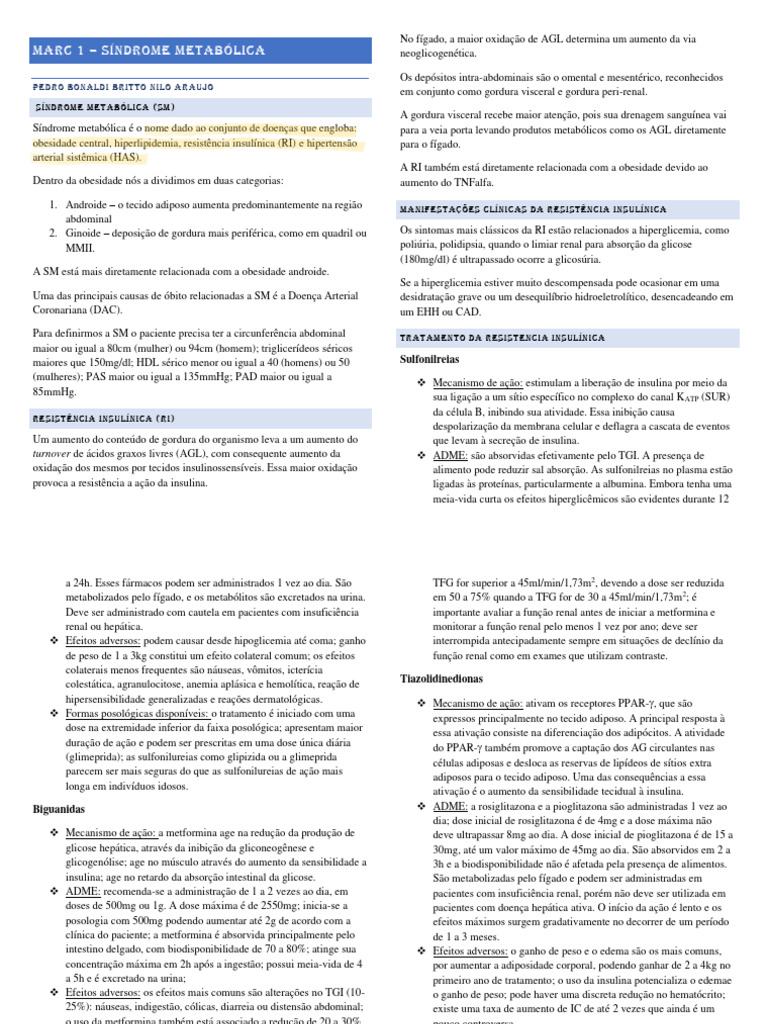 MARC 1 - Síndrome Metabólica | PDF