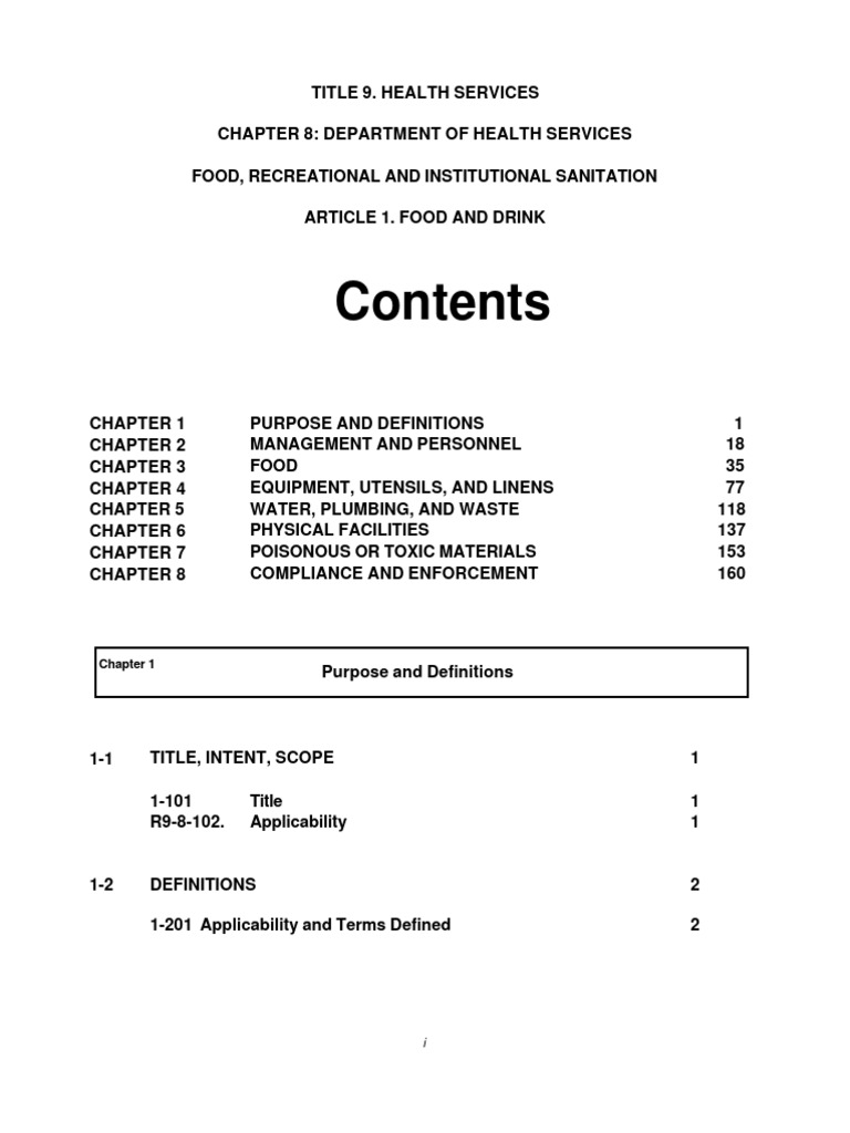 Az Food Code | PDF | Water | Drinking Water