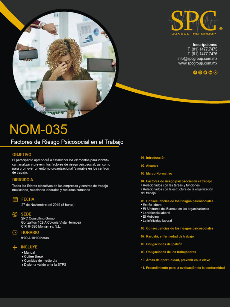 Ad Nom-035-Flyer 27nov Mty | PDF | Business