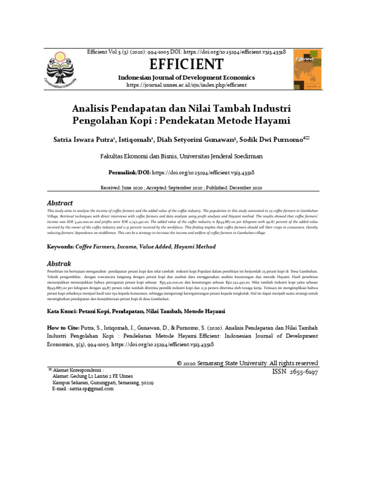 Metode Hayami Kopi | PDF