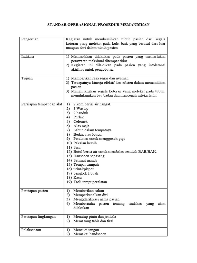 Sop Personal Hygiene | PDF