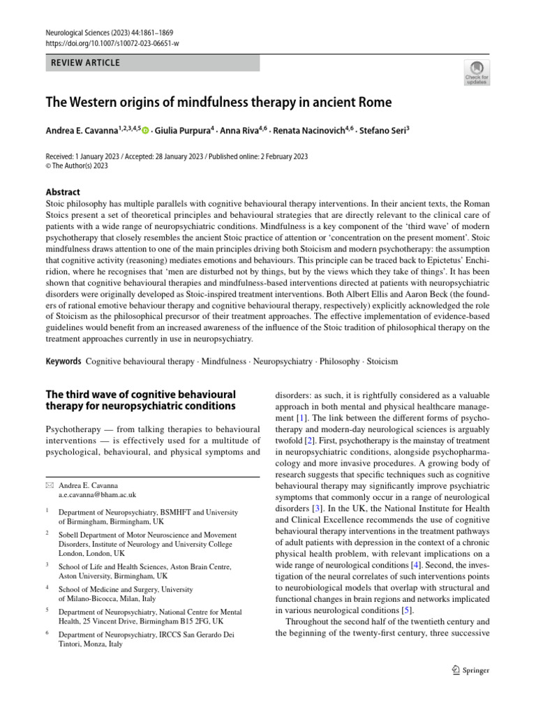 JA - HOP - 2b 2c - The Western Origins of Mindfulness Therapy in ...