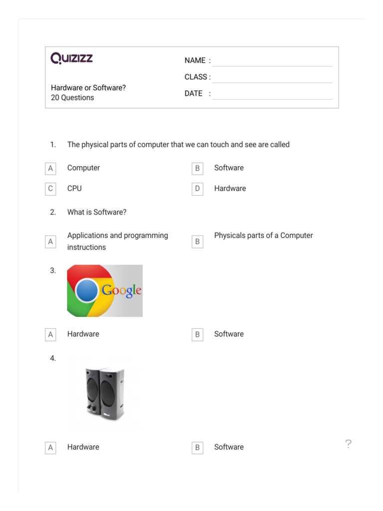 Hardware or Software Quiz | PDF