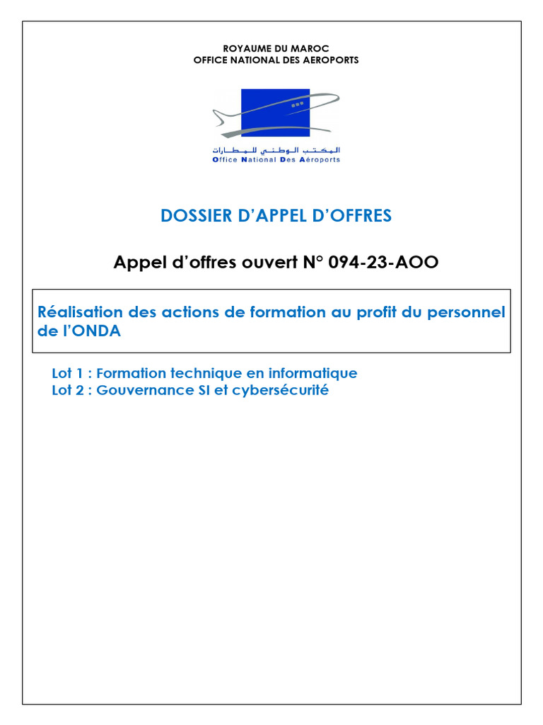 Dossier D'Appel D'Offres | PDF