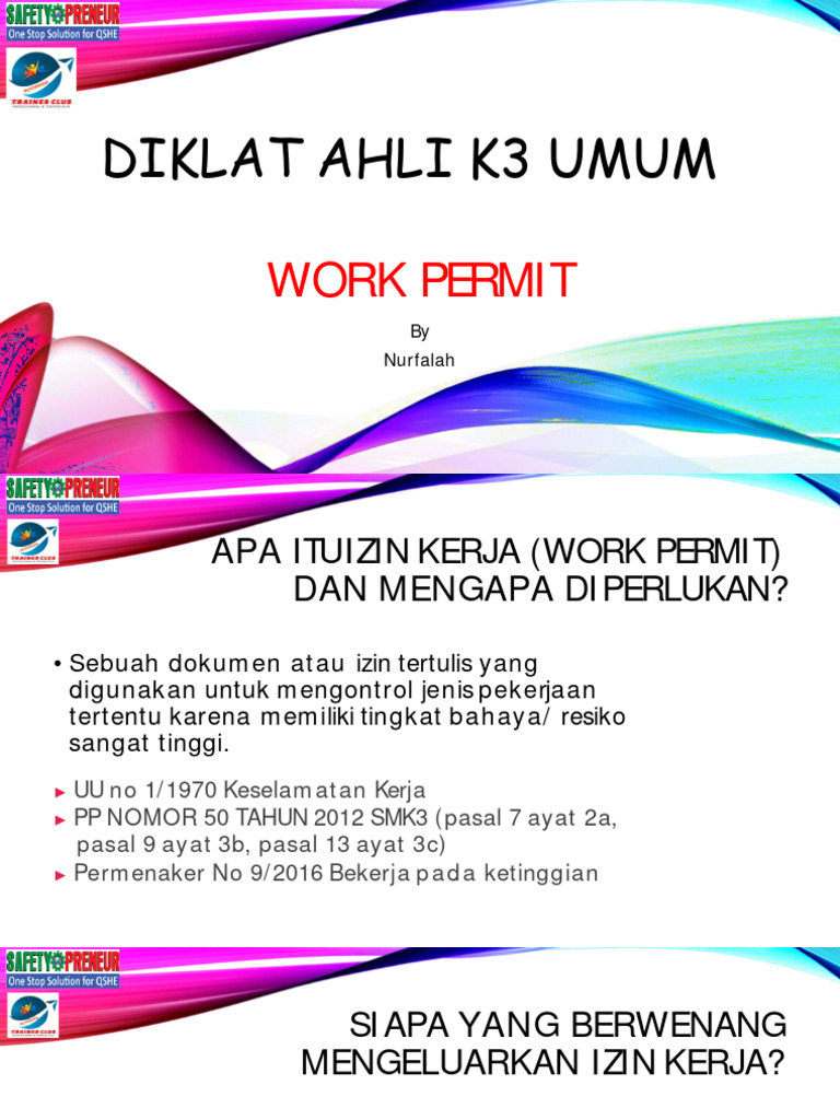 Contoh dan Jenis Work Permit K3 | PDF