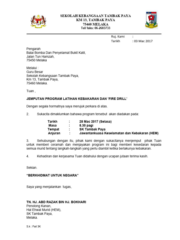 Surat Jemputan Bomba | PDF