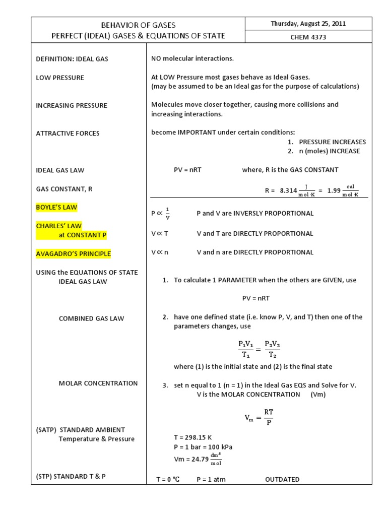 Survey of Physical Chemistry Notes - Review | PDF | Gases | Diffusion