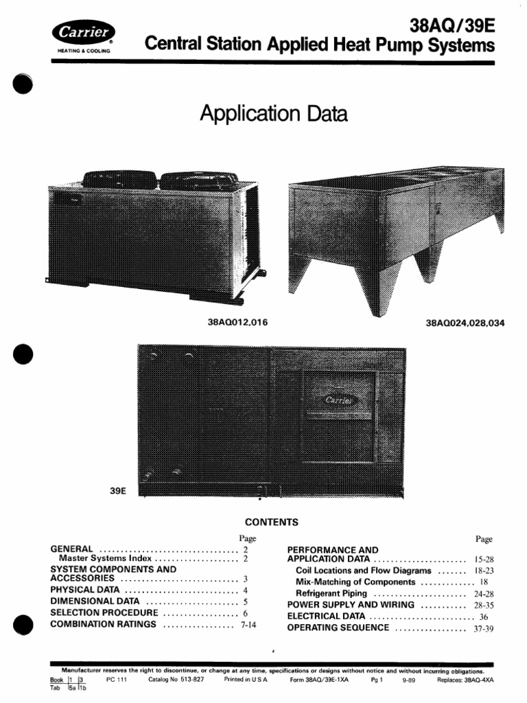 Carrier - 38AQ - 39E-1XA | PDF