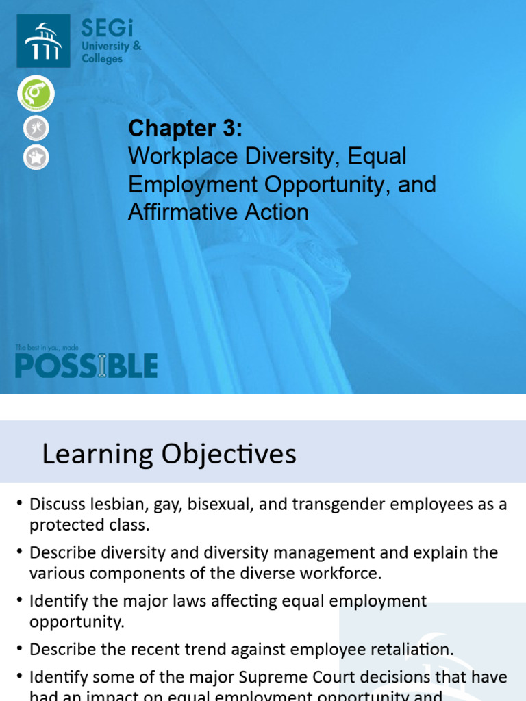 CHAPTER 3 Workplace Diversity, Equal Employment Opportunity, and ...