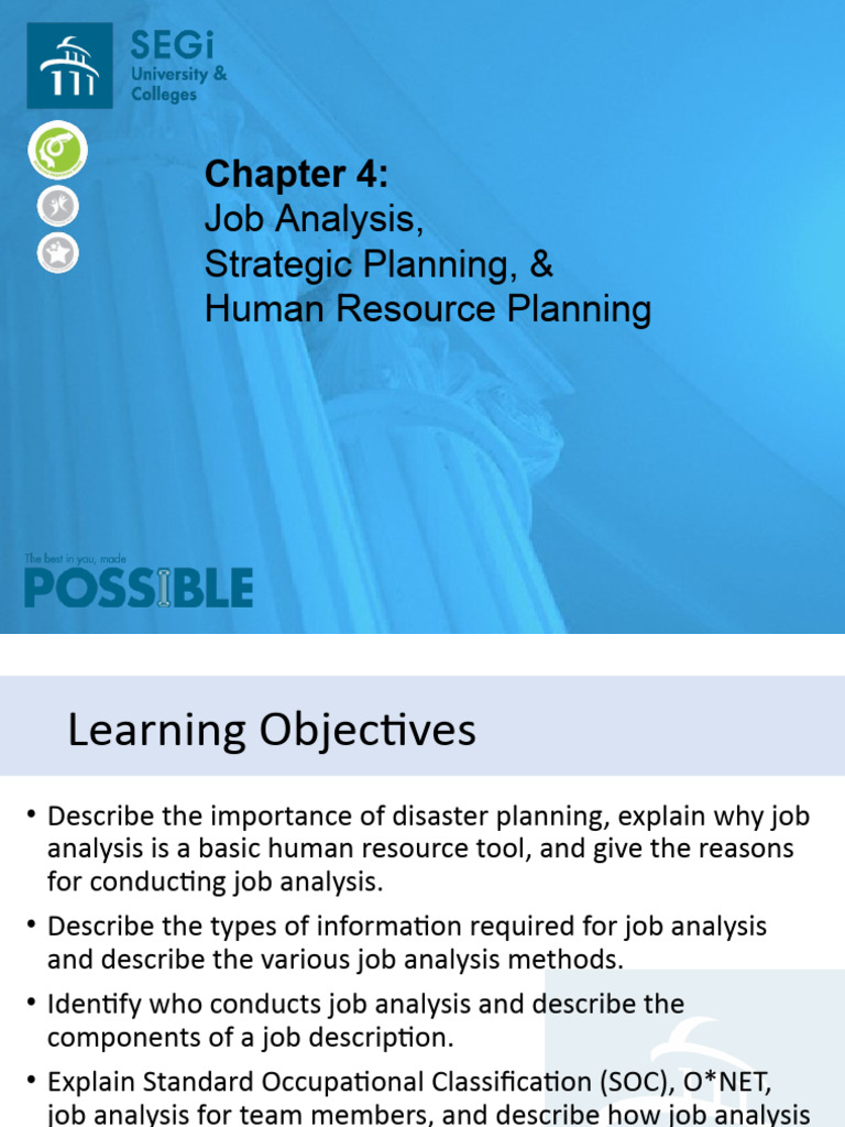 CHAPTER 4 Job Analysis, Strategic Planning, & Human Resource Planning | PDF | Employment | Layoff