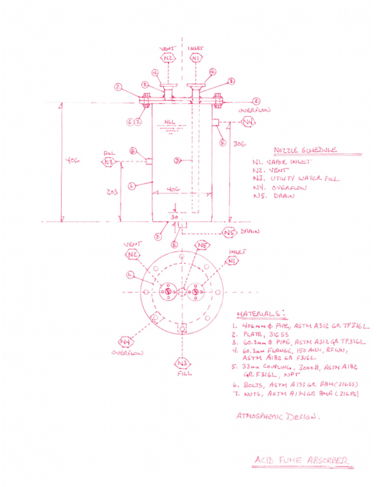 Acid Fume Absorber Fabrication Sketch | PDF