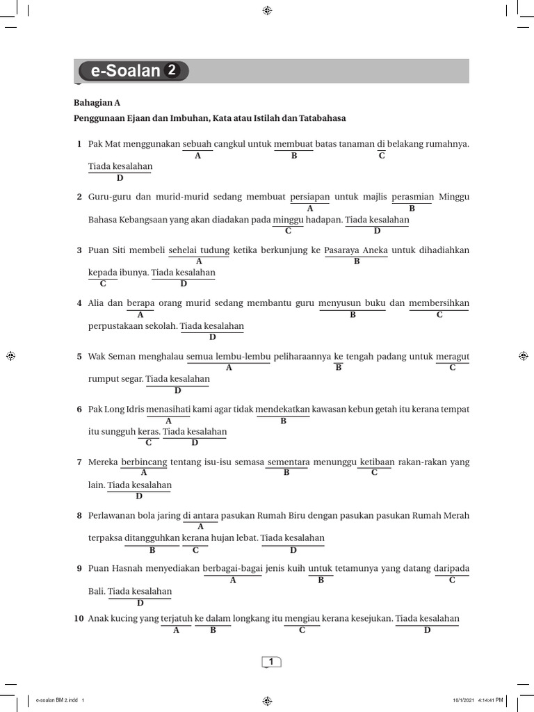 E-Soalan BM 2 | PDF