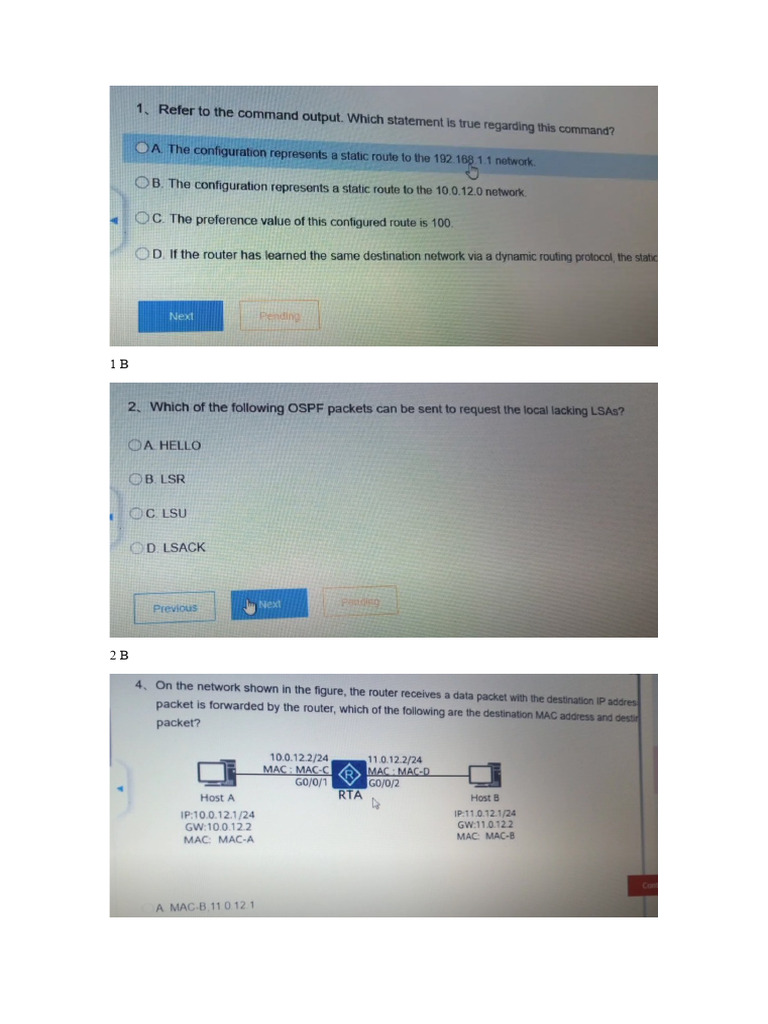 H12-811 HCIA-Datacom Questions Prints | PDF