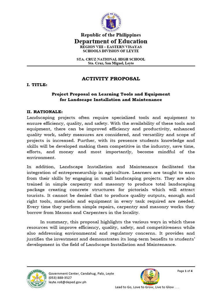Landscaping-Activity-Proposal-Copy | PDF | Carpentry