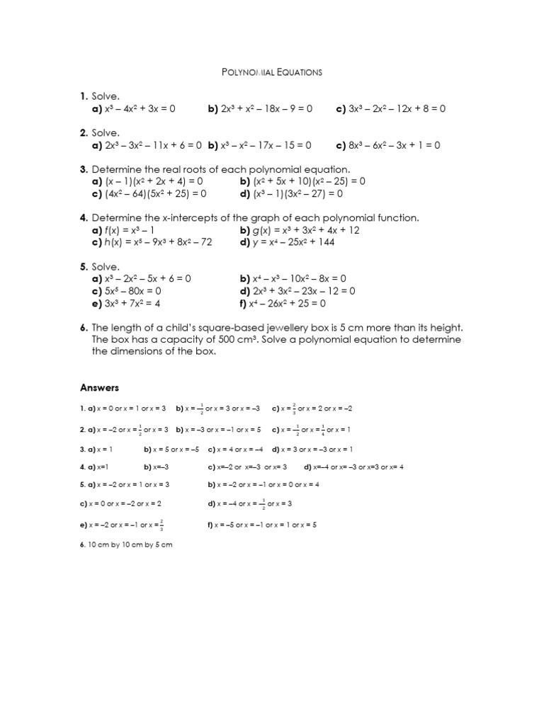 Solving Polynomial Equations2 Pdf 7969