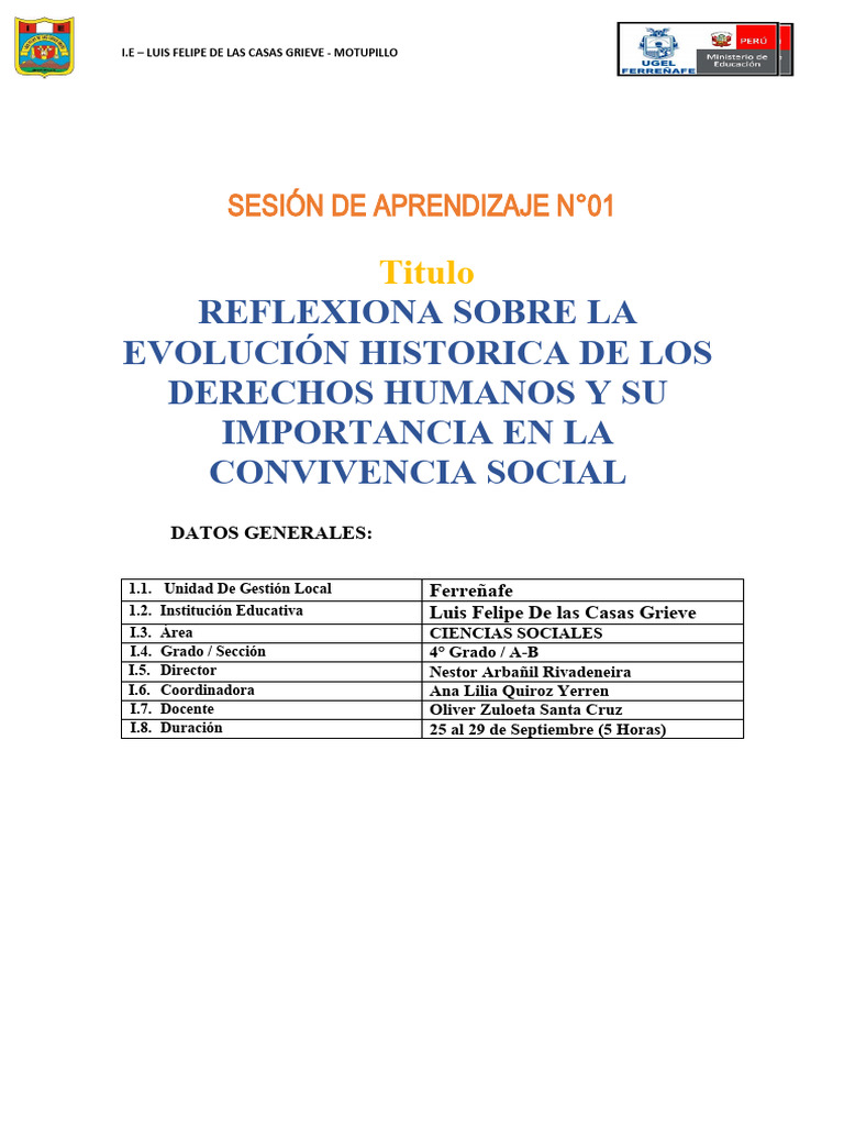 Actividad de Aprendizaje CCSS 4° Grado A-B | PDF | Derechos humanos | Estudios de género