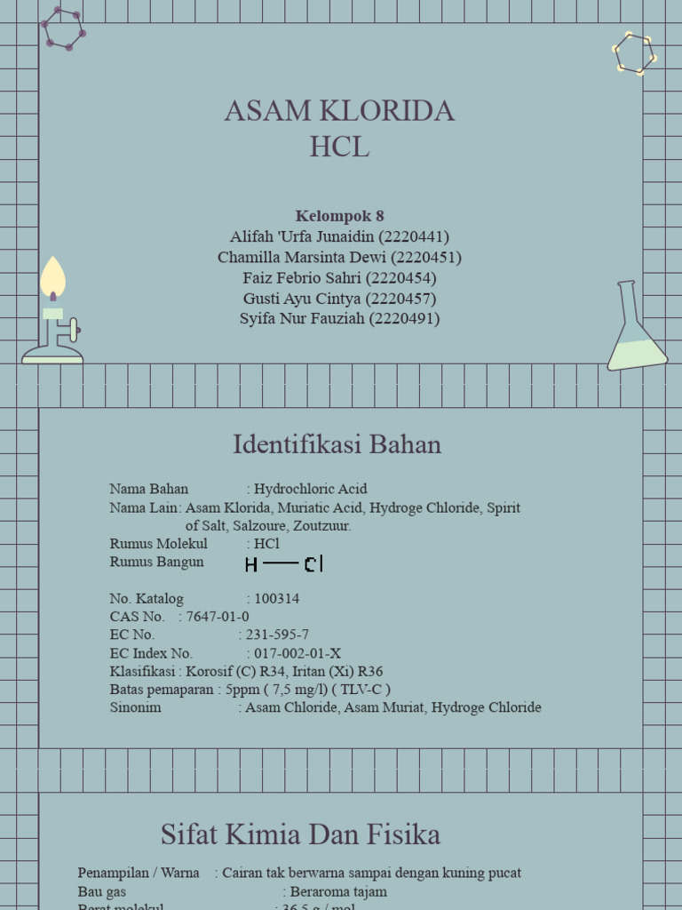 Kelompok 1 Asam Klorida | PDF