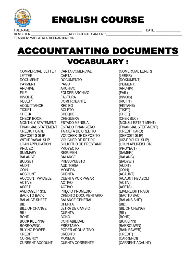 2) Accounting Documents The Noun | PDF | Industrias de servicio ...