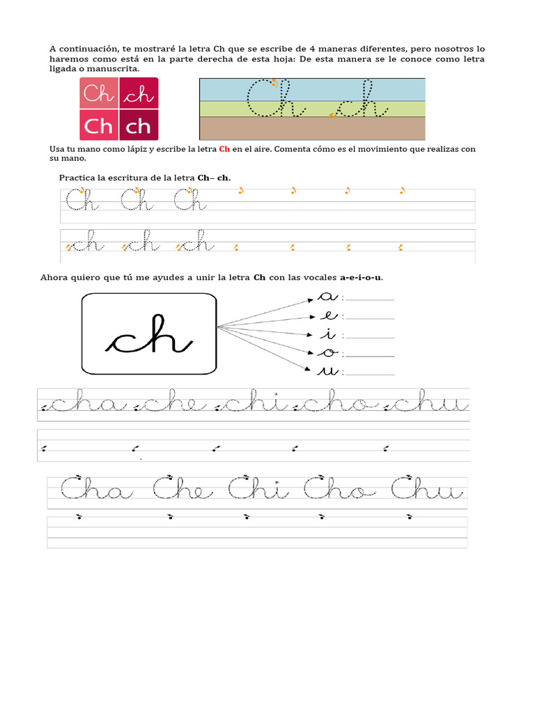 Escritura y práctica de la letra Ch | PDF | Estudios de idiomas ...