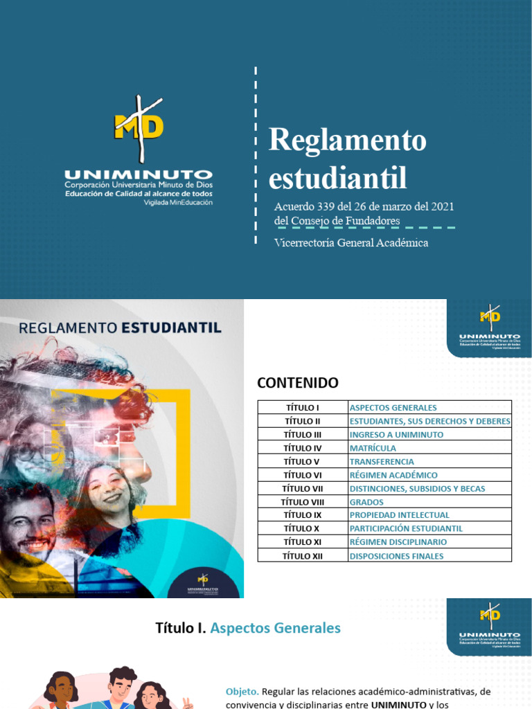 Presentación Reglamento Estudiantil | PDF | Educación más alta