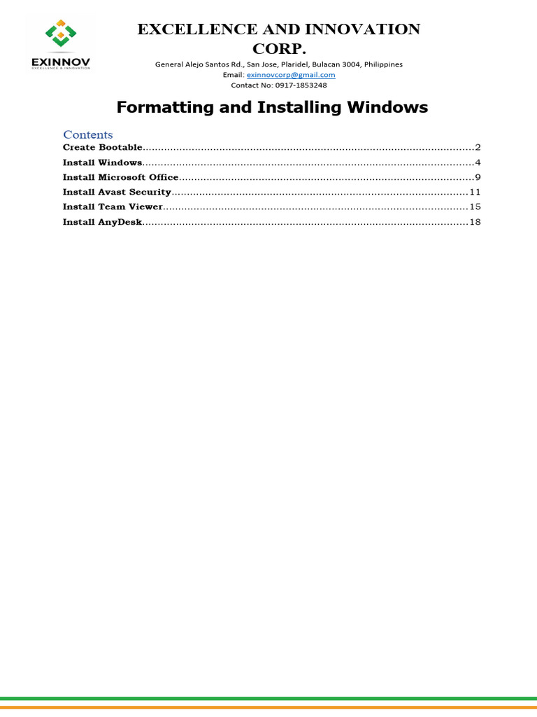 Windows Installation Manual | PDF