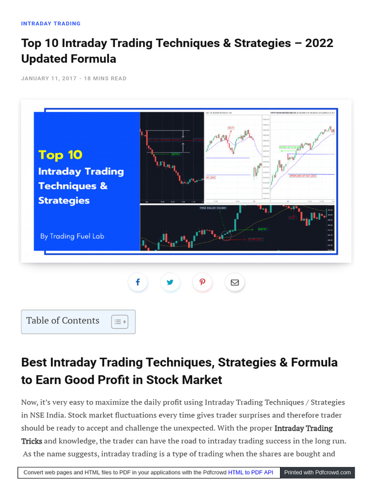 Top 10 Intraday Trading Strategies | PDF