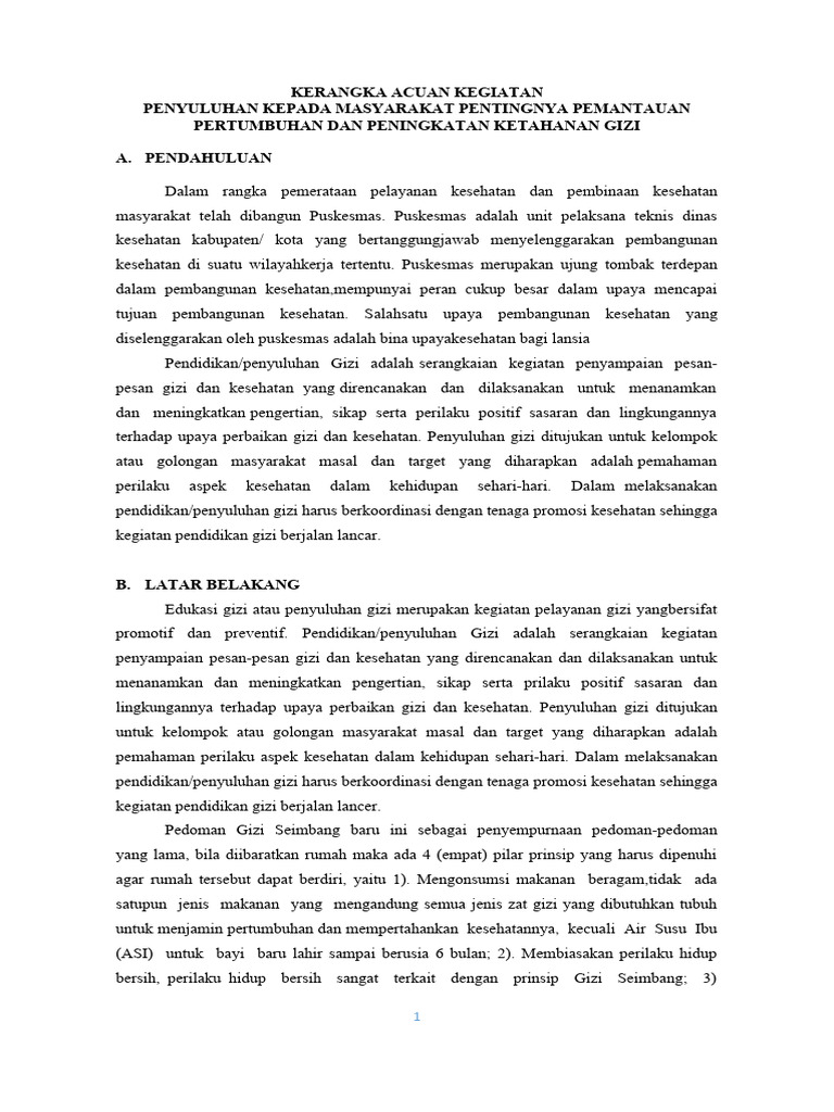 Kak Edukasi Gizi Seimbang Lansia 2022 | PDF