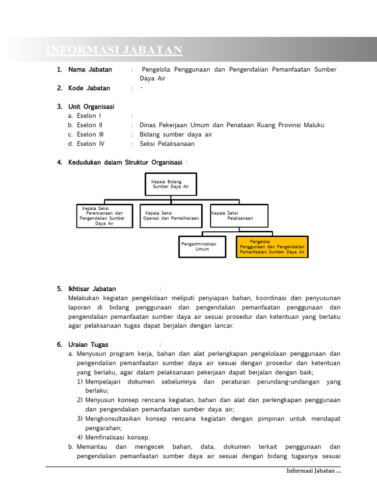 Pengelola Penggunaan & Pengendalian Pemanfaatan SDA | PDF