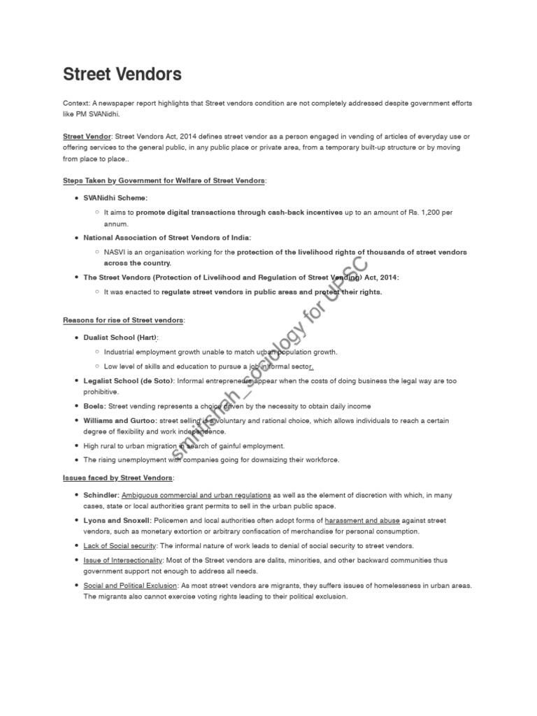 Street Vendors Watermark | PDF | Welfare | Economies