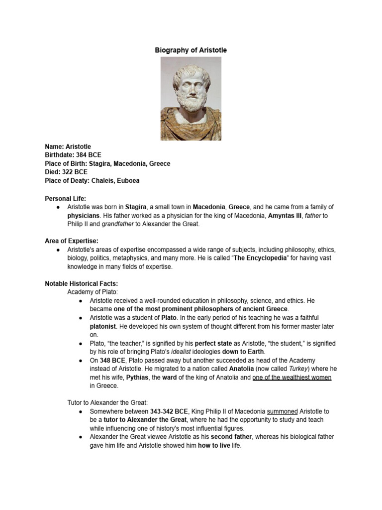 G3 Biography of Aristotle | PDF